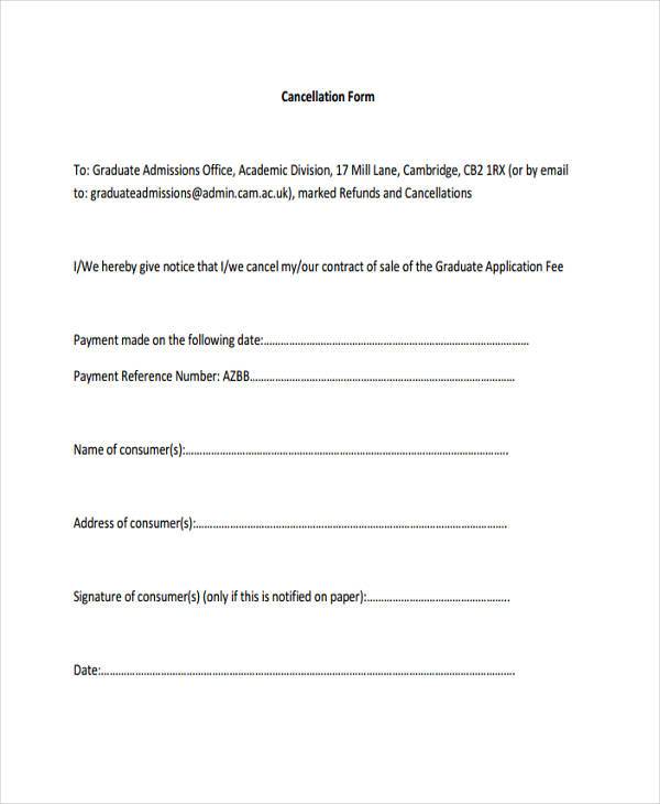 FREE 8 Contract Cancellation Forms In PDF MS Word