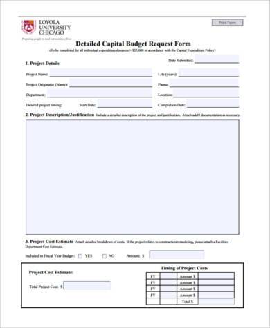FREE 10+ Sample Budget Request Forms in PDF | MS Word | Excel