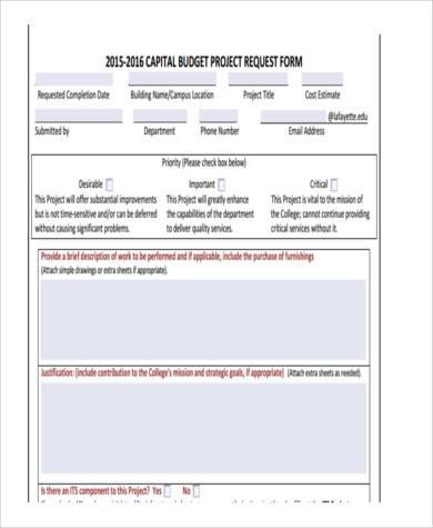 FREE 8+ Sample Capital Budget Forms in PDF | MS Word
