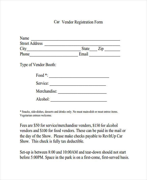 FREE 14+ Car Registration Form Samples, PDF, MS Word, Google Docs