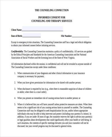 FREE 8+ Sample Counselling Consent Forms in PDF | MS Word
