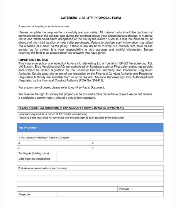 FREE 9+ Catering Proposal Forms in PDF | MS Word | Excel