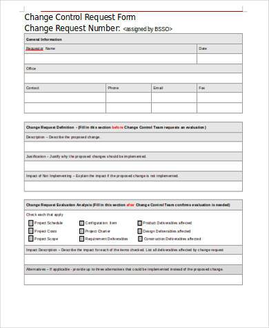 FREE 13+ Change Request Form Samples, PDF, MS Word, Google Docs