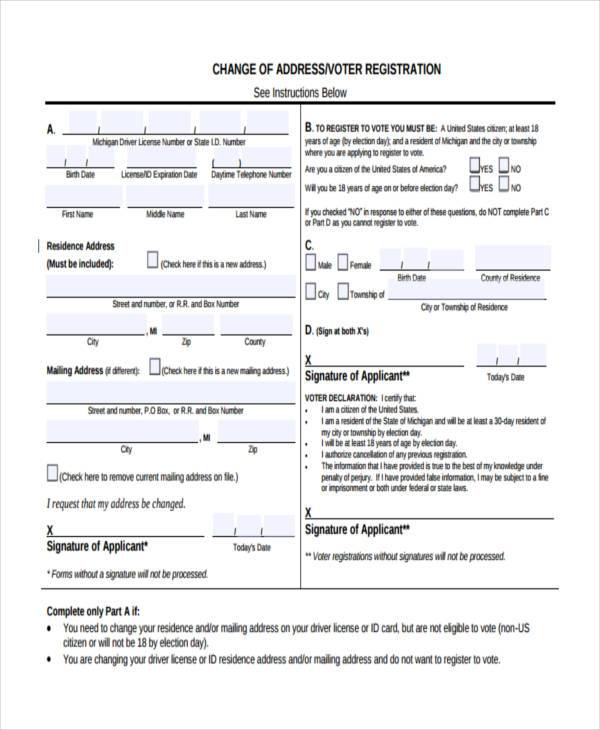 FREE 7+ Voter Registration Forms in PDF | MS Word