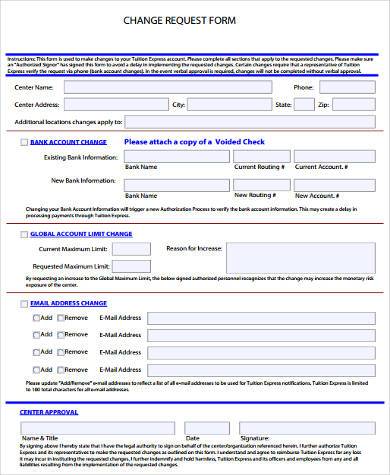 FREE 13+ Change Request Form Samples, PDF, MS Word, Google Docs