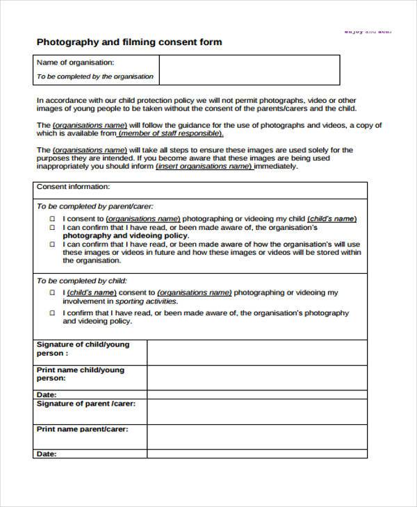 FREE 12+ Photography Consent Form Samples, PDF, MS Word, Google Docs