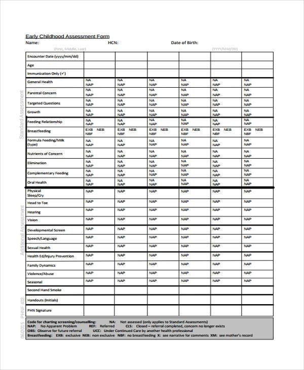 FREE 8 Preschool Assessment Form Samples In PDF MS Word