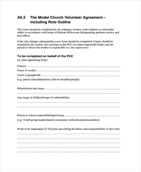 FREE 10+ Volunteer Agreement Forms in PDF | MS Word