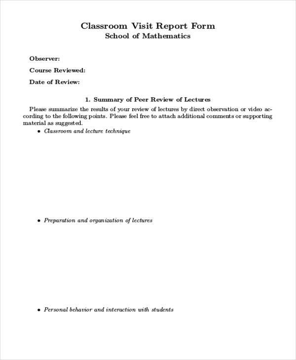 FREE 13+ Visit Report Form Samples, PDF, MS Word Google Docs