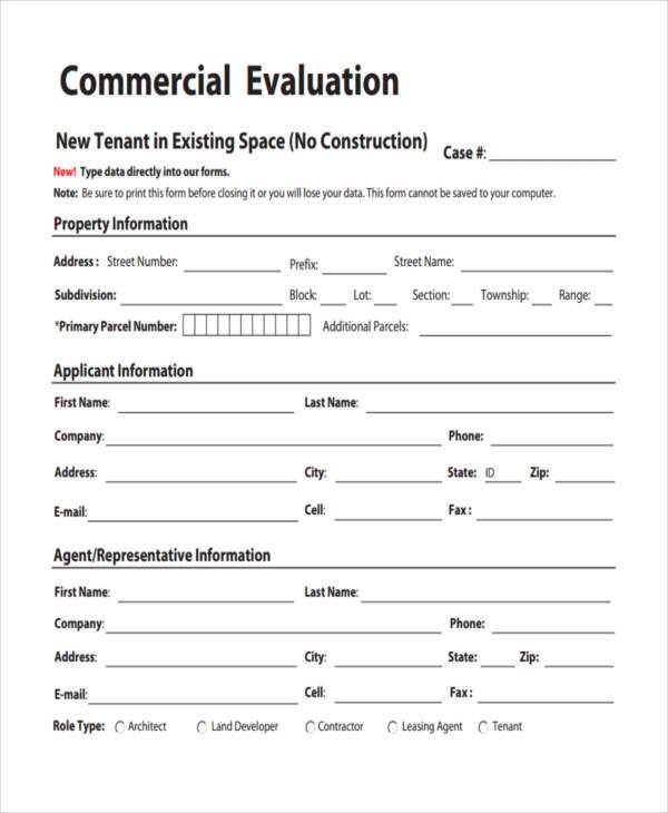 FREE 8+ Sample Property Evaluation Forms in PDF | MS Word