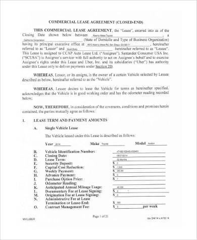 FREE 9+ Vehicle Lease Agreement Samples in MS Word | PDF