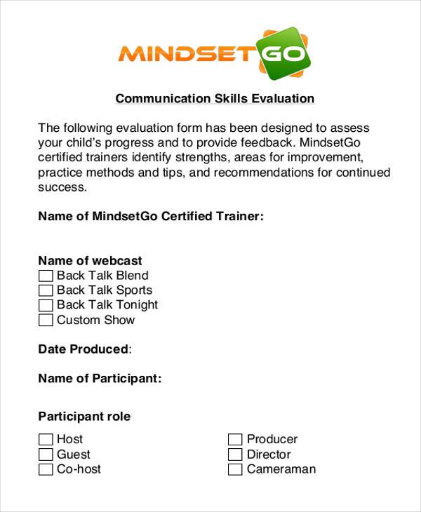 FREE 8+ Communication Evaluation Forms in PDF | MS Word