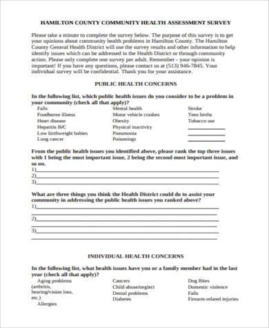 FREE 9+ Sample Community Assessment Forms in PDF | MS Word | Excel
