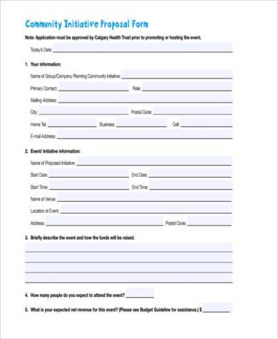 FREE 7+ Sample Community Proposal Forms in PDF | MS Word