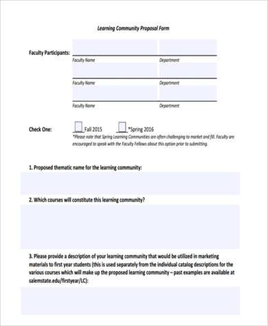 FREE 7+ Sample Community Proposal Forms in PDF | MS Word