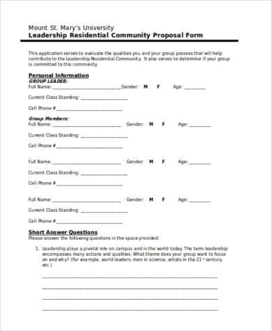 FREE 7+ Sample Community Proposal Forms in PDF | MS Word