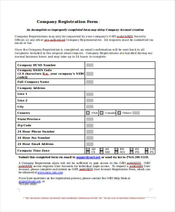 FREE 11+ Company Registration Form Samples, PDF, MS Word, Google Docs