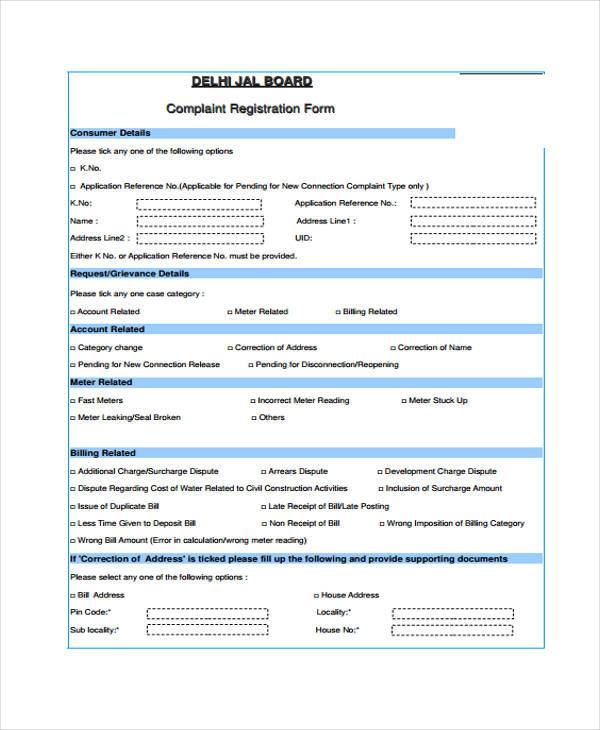 FREE 8+ Complaint Register Forms in PDF | MS Word