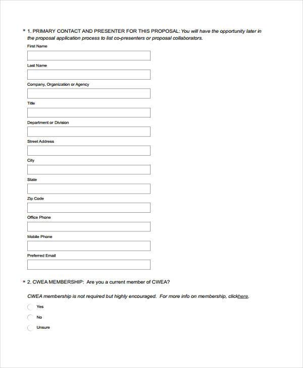 FREE 9+ Conference Proposal Forms in PDF | MS Word
