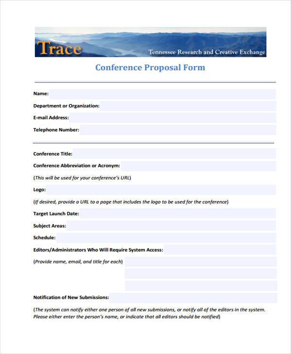 FREE 9+ Conference Proposal Forms in PDF | MS Word