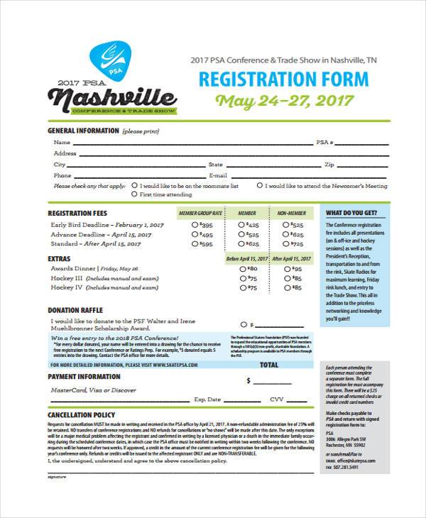 FREE 10+ Conference Registration Forms in PDF | MS Word | Excel