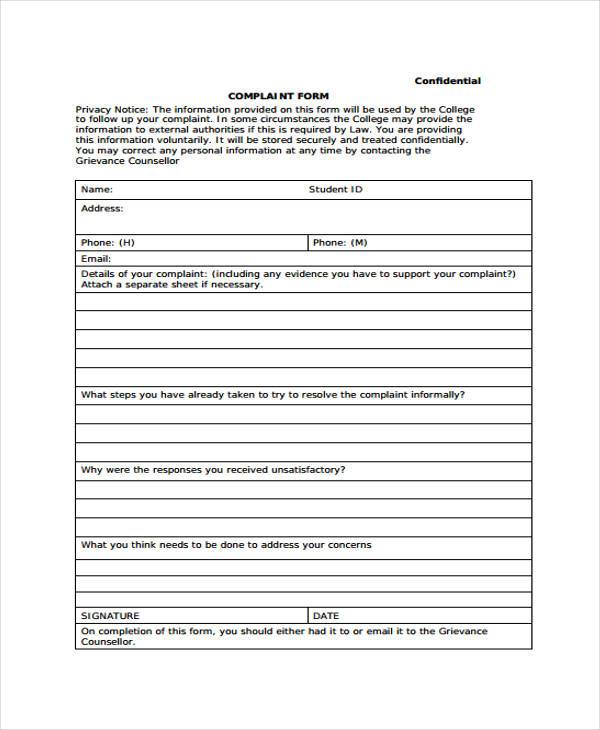 FREE 8+ Complaint Register Forms in PDF | MS Word