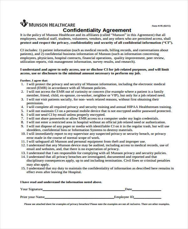 FREE 9+ Confidentiality Agreement Forms in PDF | MS Word