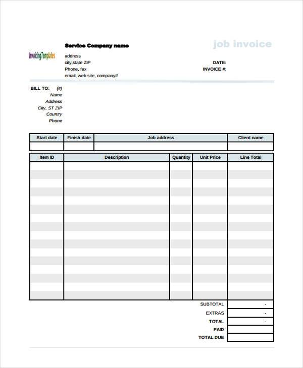 FREE 9+ Sample Construction Invoice Forms in PDF | MS Word | Excel