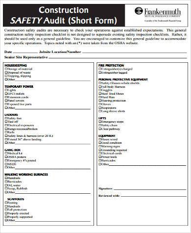 FREE 13+ Construction Safety Form Samples, PDF, MS Word, Google Docs