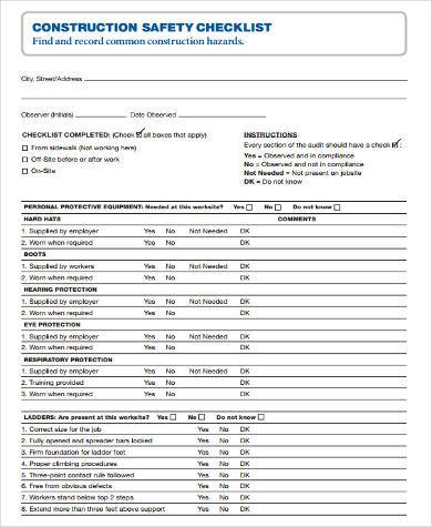 FREE 13+ Construction Safety Form Samples, PDF, MS Word, Google Docs