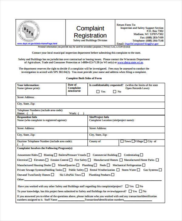 FREE 10+ Sample Consumer Complaint Forms in MS Word | PDF