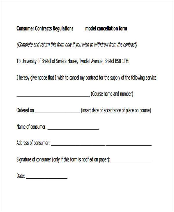 FREE 8+ Contract Cancellation Forms in PDF | MS Word