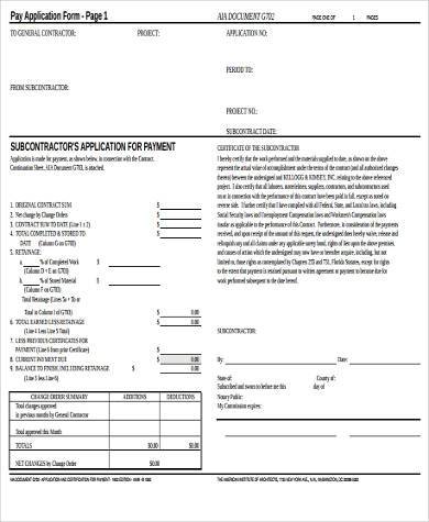 FREE 9+ Sample Contractor Payment Forms in PDF | MS Word | Excel