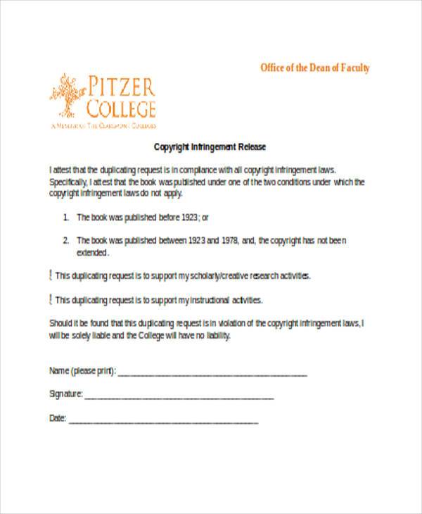 FREE 11+ Copyright Release Form Samples, PDF, MS Word, Google Docs