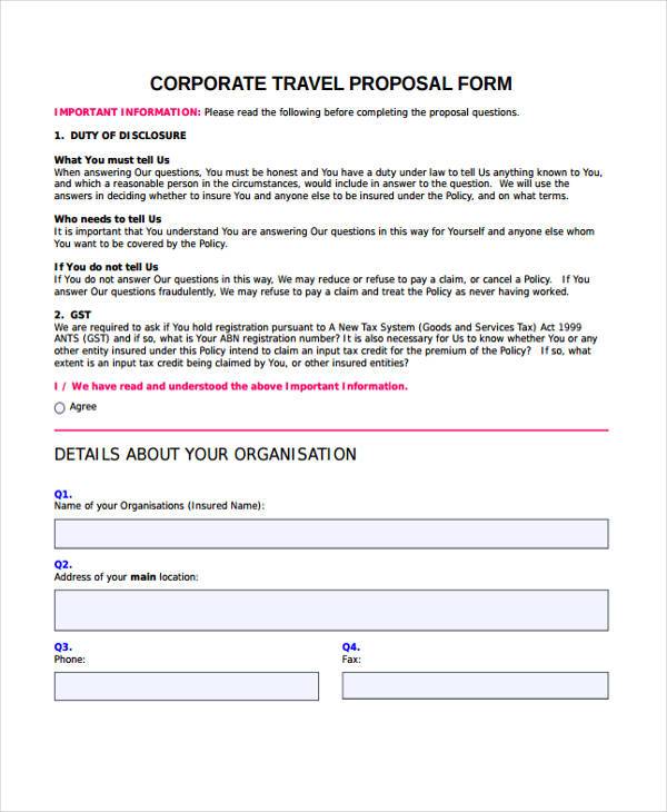 FREE 14+ Travel Proposal Forms in PDF | MS Word | Excel