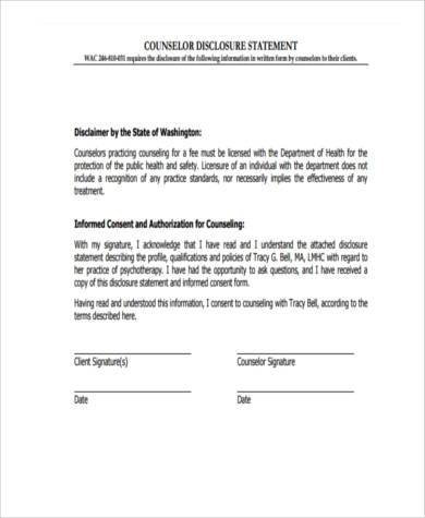 FREE 8+ Sample Counseling Statement Forms in PDF | MS Word