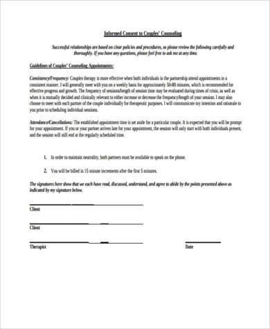 FREE 8+ Sample Counselling Consent Forms in PDF | MS Word