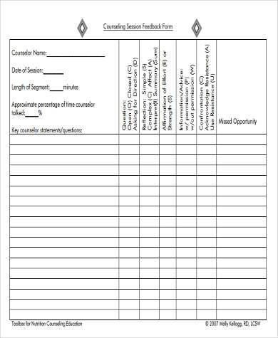 FREE 9+ Sample Counselling Evaluation Forms in PDF | MS Word