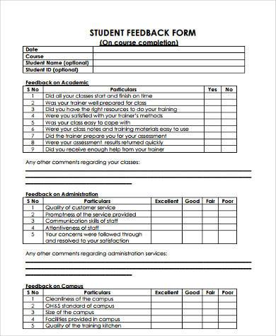 FREE 12+ Course Feedback Form Samples, PDF, MS Word, Google Docs