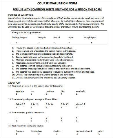 FREE 12+ Course Feedback Form Samples, PDF, MS Word, Google Docs