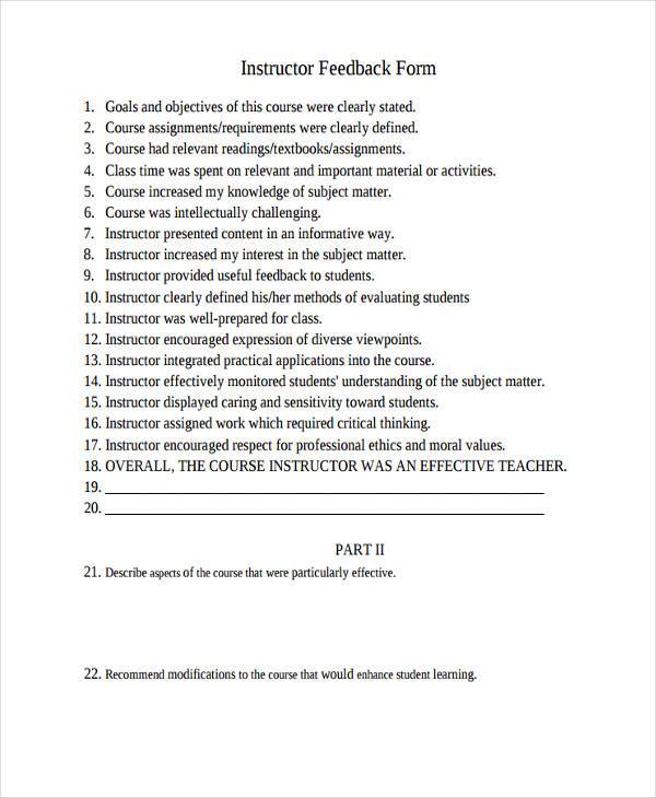 FREE 42+ Feedback Forms in PDF | MS Word | Excel