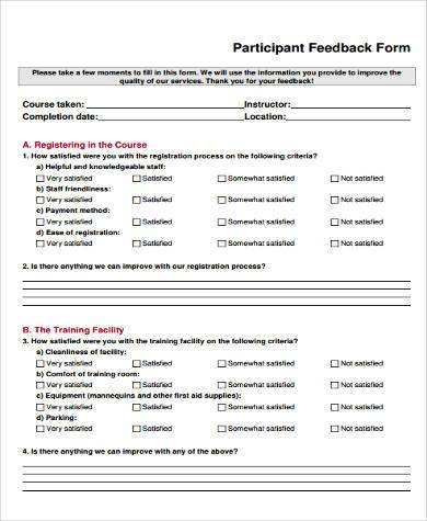 FREE 12+ Course Feedback Form Samples, PDF, MS Word, Google Docs