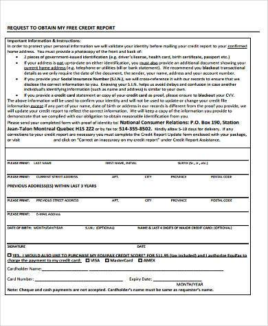 FREE 9+ Sample Credit Report Forms in PDF | MS Word