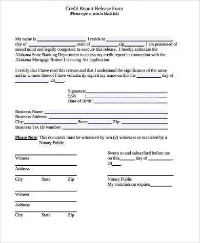FREE 9+ Sample Credit Report Forms in PDF | MS Word