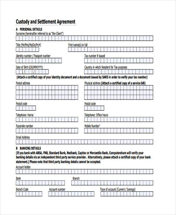 FREE 12+ Custody Agreement Form Samples, PDF, MS Word, Google Docs