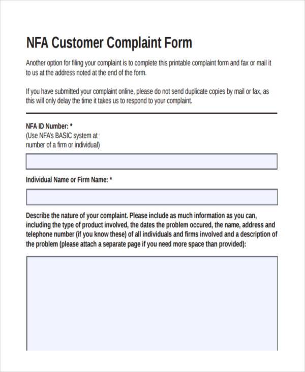 FREE 8+ Sample Product Complaint Forms in PDF | MS Word