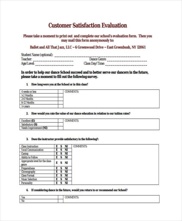FREE 7+ Customer Evaluation Forms in PDF | MS Word