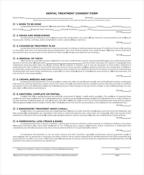 Printable Dental Consent Forms Pdf - Printable Forms Free Online