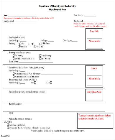 FREE 9+ Sample Work Request Forms in PDF | MS Word