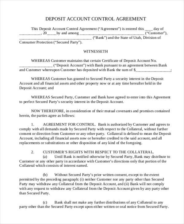 FREE 11+ Deposit Agreement Forms in PDF | MS Word